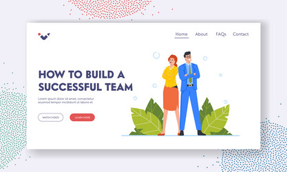 Team leader landing page template businessman Vector Image