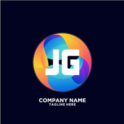 Jg initial logo with colorful circle template Vector Image