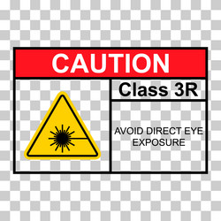 Laser radiation danger class 3r label icon safety Vector Image