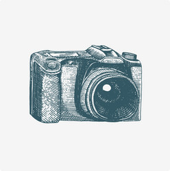Digital camera drawing isolated hand drawn object Vector Image