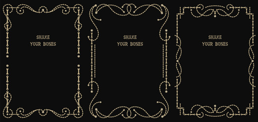 Vintage victorian frame made of bones Royalty Free Vector