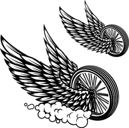 Monochrome pattern with wheel wings and pistons Vector Image