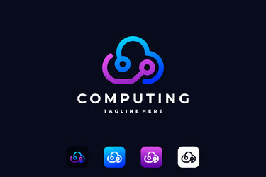 Infinity cloud logo with digital technology Vector Image