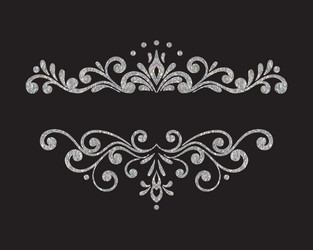 Elegant luxury vintage silver floral border Vector Image
