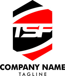 Initial letter tsf logo template design Royalty Free Vector