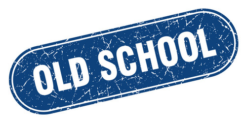 Old school stamp label round grunge Royalty Free Vector