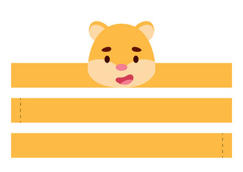Printable hamster paper crown diy cut party Vector Image