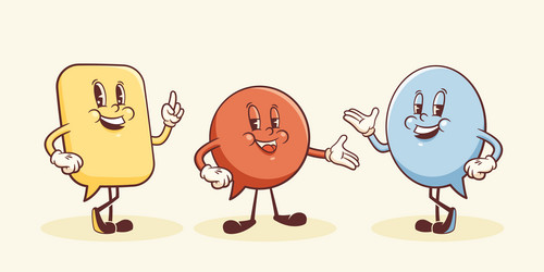 Talk language learning group of characters Vector Image