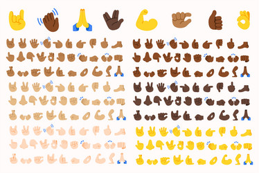 Hand emojis gestures icons set gesture Royalty Free Vector