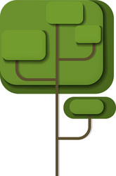 Cartoon green trees in paper cut Royalty Free Vector Image