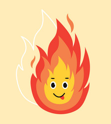 Fire sticker concept Royalty Free Vector Image