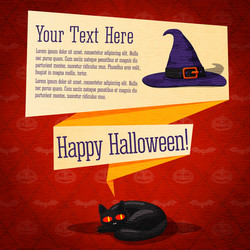 Happy halloween cute retro banner on craft paper Vector Image