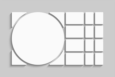 Empty collage board thirteen images photo Vector Image