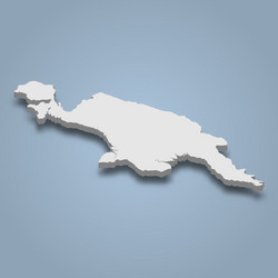 3d isometric map flores is an island Royalty Free Vector