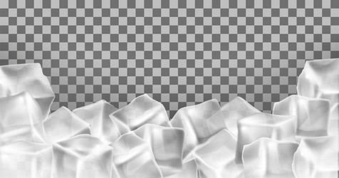 3d realistic ice cubes frame border Royalty Free Vector