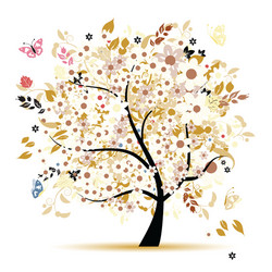 Floral tree Royalty Free Vector Image - VectorStock