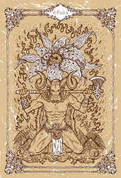 Fantasy zodiac sign cancer in gothic frame Vector Image