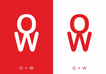 Initial letter text of ow Royalty Free Vector Image