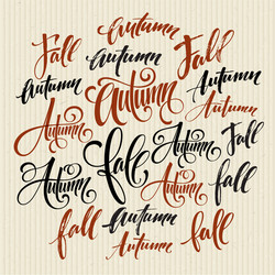 Hello autumn calligraphy set Royalty Free Vector Image