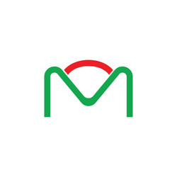 Letter m shine explosion symbol logo Royalty Free Vector