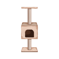 Feline cat tree cartoon Royalty Free Vector Image