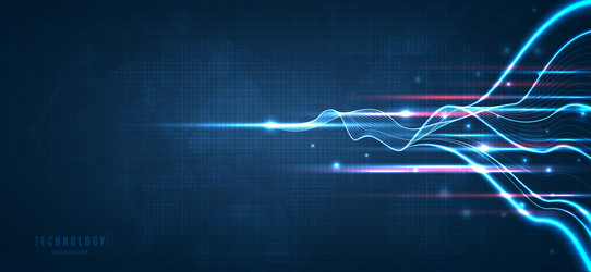 Blue light streak fiber optic speed line Vector Image