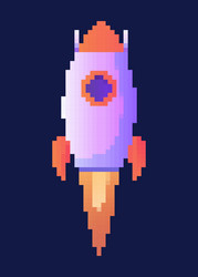 Retro space arcade game invaders spaceship pixel Vector Image