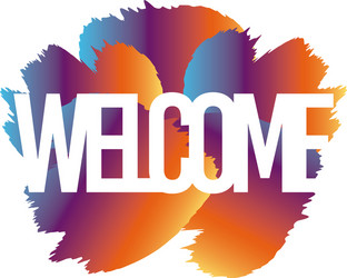 Welcome label lettering with set colors letters Vector Image