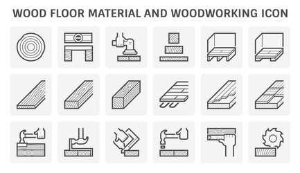 Carpenter handyman tool and equipment icon set Vector Image