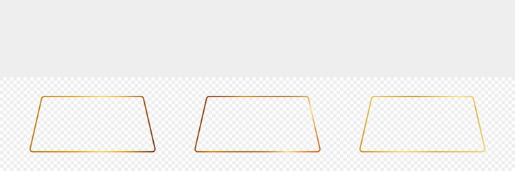 Gold glowing rounded trapezoid shape frame Vector Image