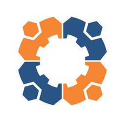 Team work people logo icon Royalty Free Vector Image