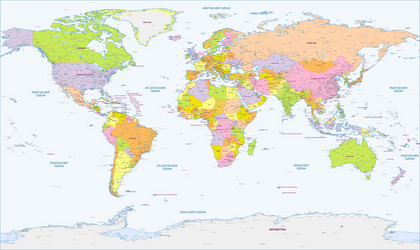 World Political Map Royalty Free Vector Image - VectorStock