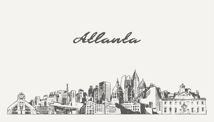 Atlanta usa sketch city line art Royalty Free Vector Image