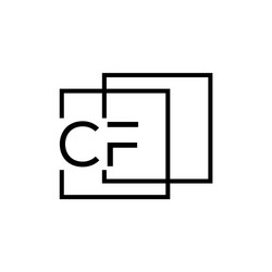 Creative initial letter cf square logo design Vector Image