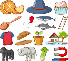 Large set different objects Royalty Free Vector Image