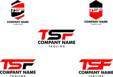 Initial letter tsf logo template design Royalty Free Vector