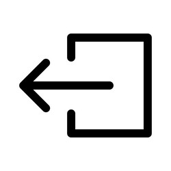 Exit icon line isolated on white background black Vector Image