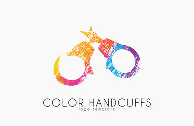 Handcuffs logo design color design Royalty Free Vector Image