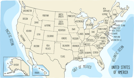 Colorful map of the states and counties usa Vector Image