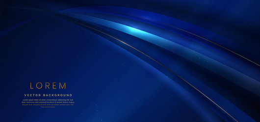 Abstract 3d dark blue background with ribbon gold Vector Image
