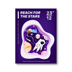 Galaxy poster design with cosmos and planet Vector Image