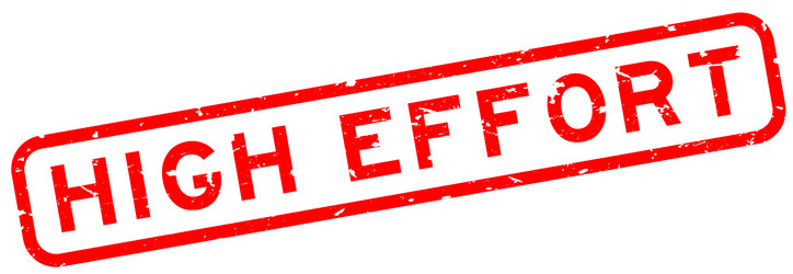 Grunge red high effort word oval rubber seal Vector Image