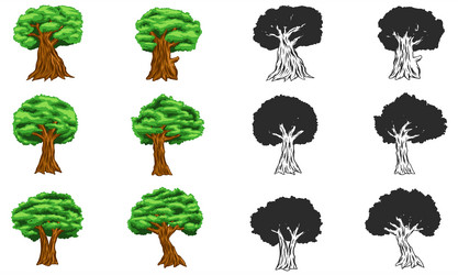 Tree icons set Royalty Free Vector Image - VectorStock