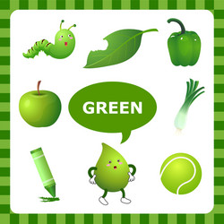 Green color educate color and vocabulary english Vector Image