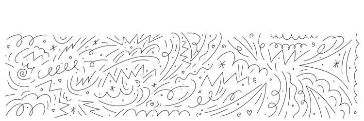 Lines and pencils create squiggly doodles Vector Image