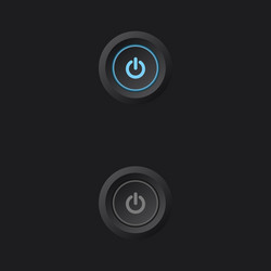 Turn on off button - dark design Royalty Free Vector Image