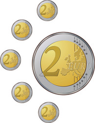 Two euro coin 2 Royalty Free Vector Image - VectorStock