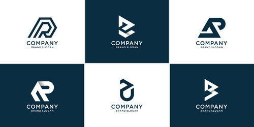 Letter r logo template for initial company Vector Image