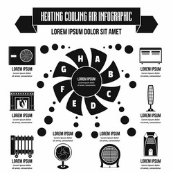 Heating cool air infographic concept flat style Vector Image
