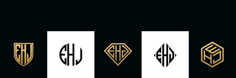 Initial letters elm logo designs bundle Royalty Free Vector